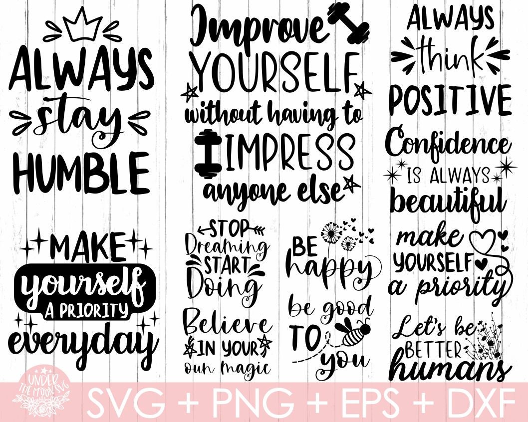 20 Positive Quotes Svg Bundlemotivational Quotes - Etsy