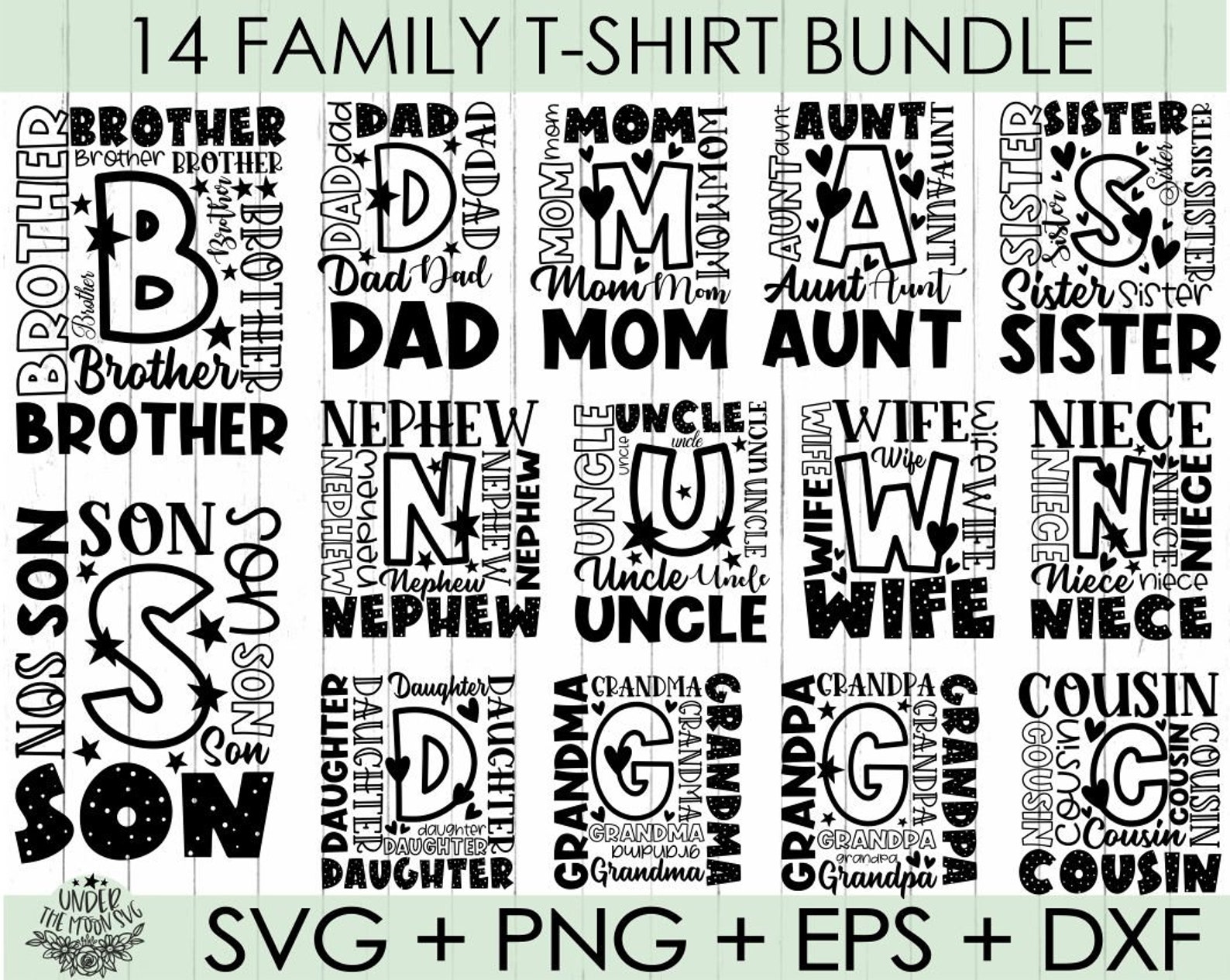 Big Family Svg Bundle Mom Dad Sister Brother Uncle Aunt | Etsy