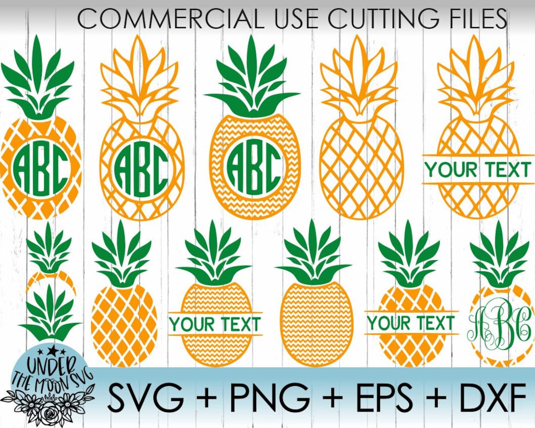 Pineapple SVG / Pineapple Monogram Frames SVG / Pineapple Frames Svg / Silhouette Cut / SVG ...