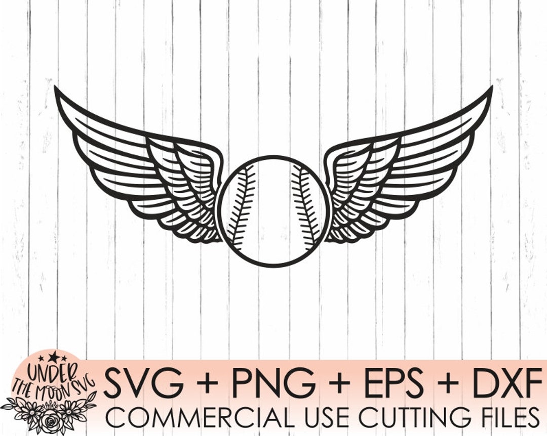 Baseball With Wings SVG File / Fastpitch Baseball Svg / Svg, Png, Dxf ...