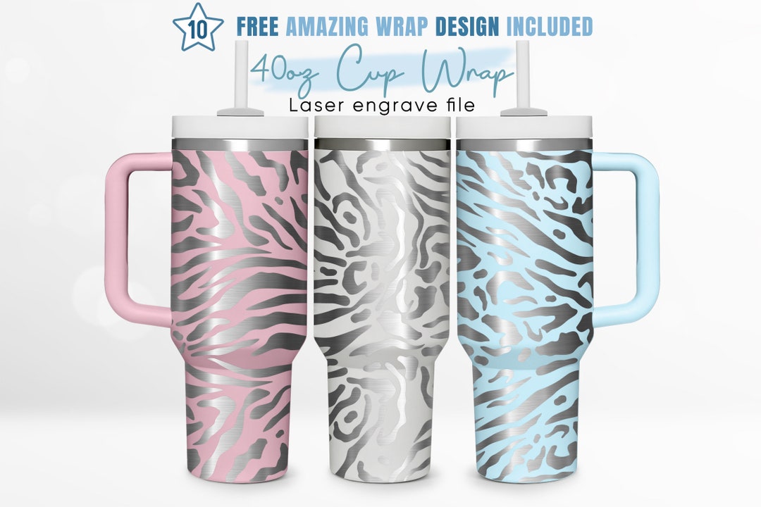 40oz Engraved Tumbler Wrap Zebra Pattern, Animal Print, Gift for Her ...