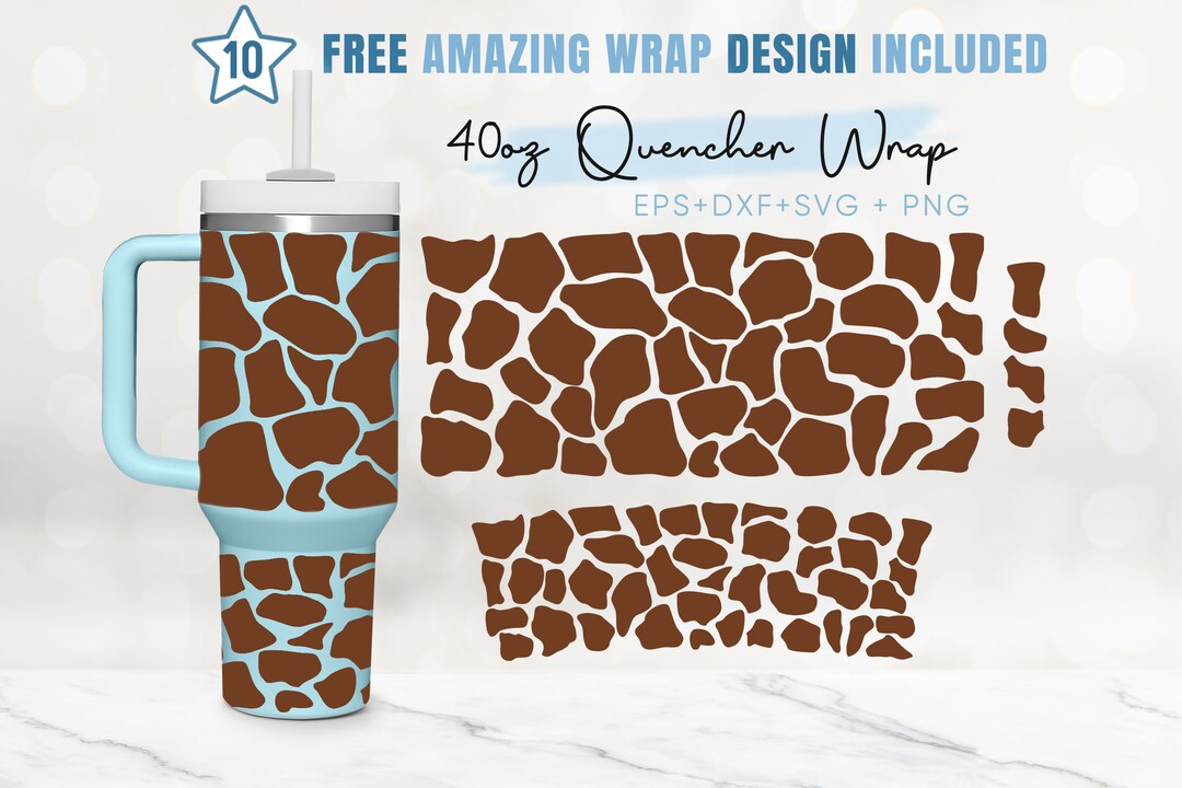 40oz Giraffe Print Quencher Tumbler, Giraffe Pattern, 40oz Svg, 2 ...