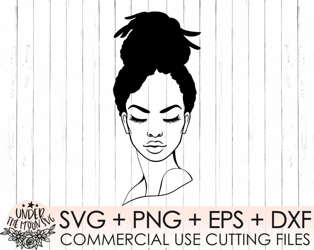 Natural Afro Woman Svg,afro Svg, Natural Hair Svg,african Svg,black ...