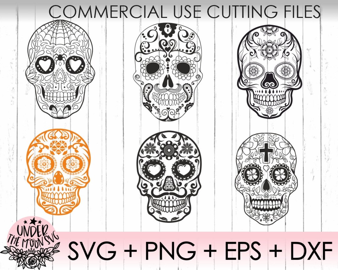 Sugar Skull SVG Collection - Candy Skull DXF - Sugar Skulls Clipart ...
