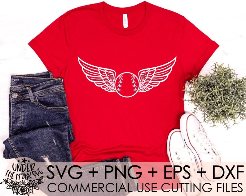 Baseball With Wings SVG File / Fastpitch Baseball Svg / Svg, Png, Dxf ...