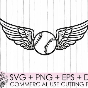 Softball With Wings SVG File / Fastpitch Softball Svg / Svg, Png, Dxf ...