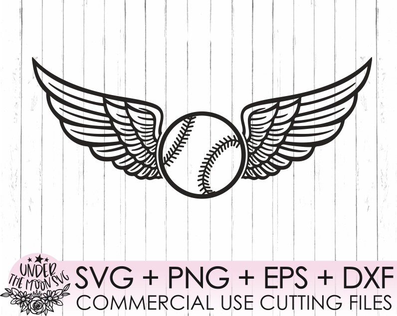 Softball With Wings SVG File / Fastpitch Softball Svg / Svg, Png, Dxf ...