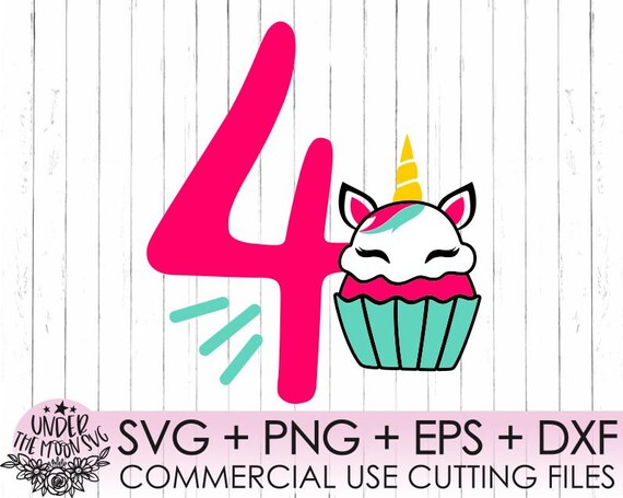 Unıcorn Birthday Cake SVG Fourth Birthday Unıcorn Svg 4th | Etsy