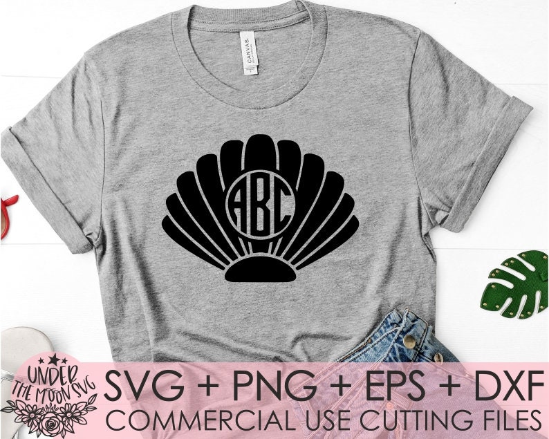 Mermaid Shell Monogram SVG / Mermaid SVG / Mermaid Clam Svg / | Etsy UK