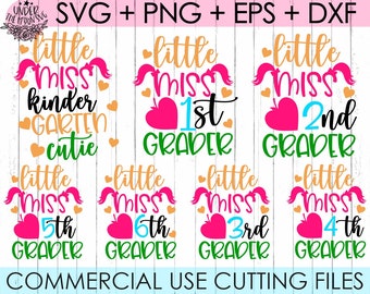 Little Miss 1st Grade Svg - Etsy