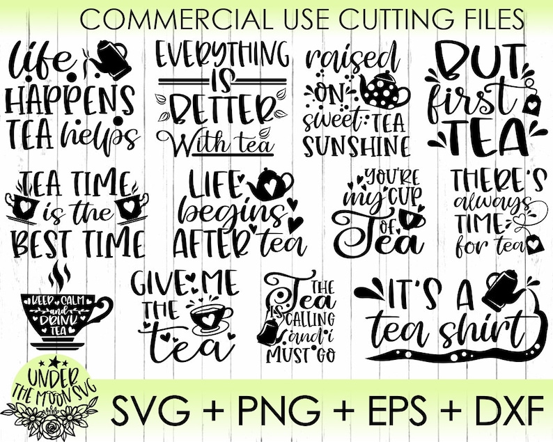 Tea Lover SVG Bundle, Tea Svg, Tea Lover SVG, Tea Drinker Bundle, Tea ...