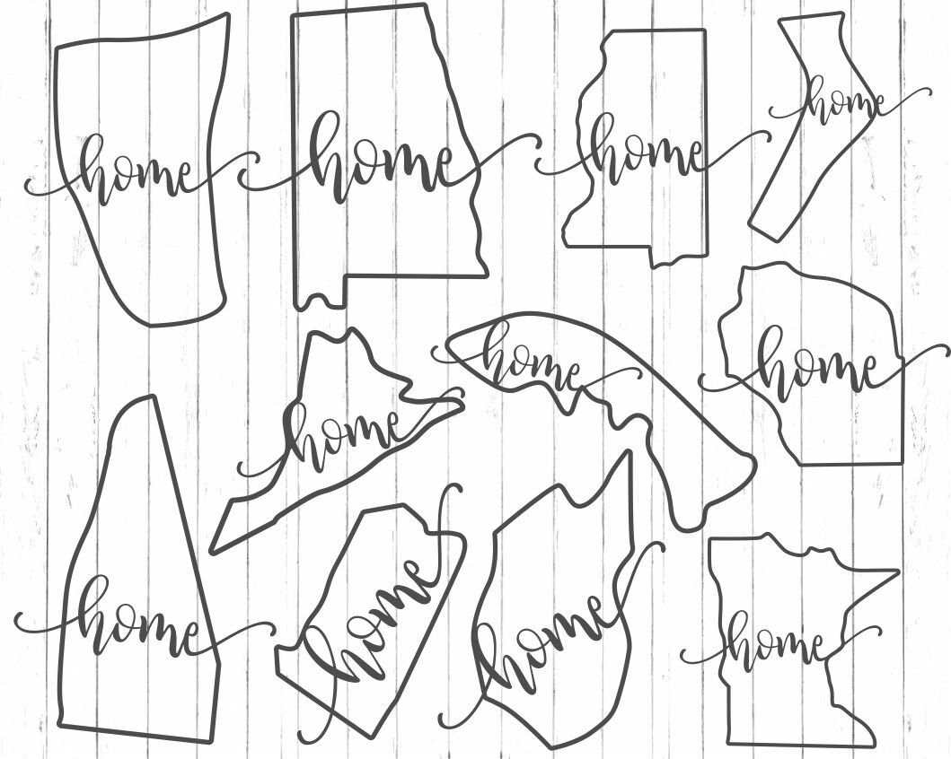 All 50 States Outline Svg Bundleall 50 States Outline - Etsy