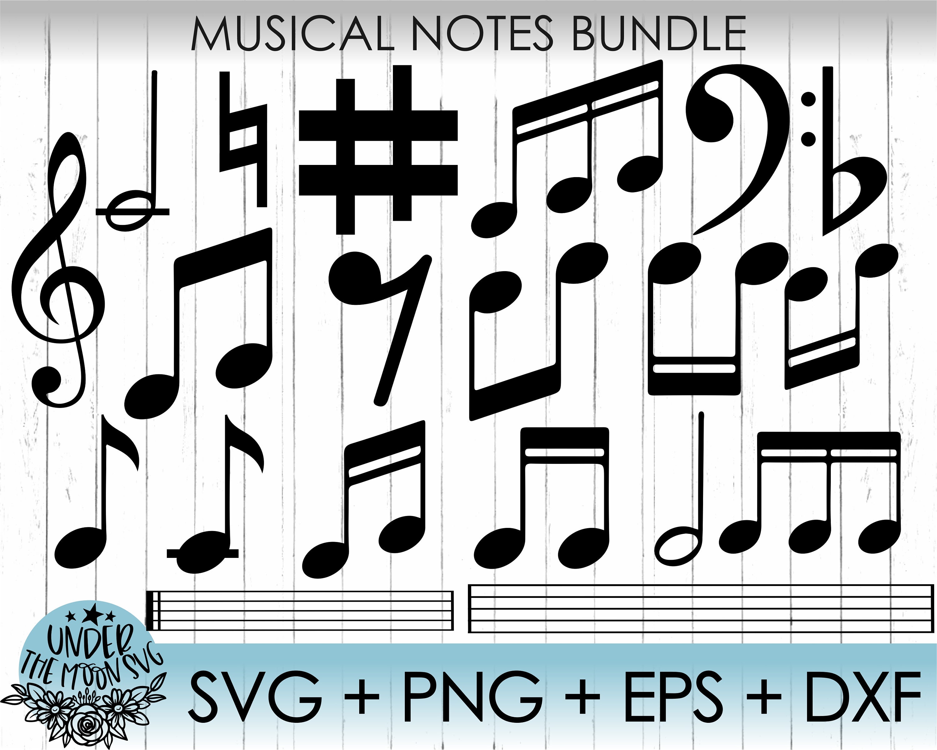 Music SVG Bundle / Music Notes SVG / Musical Notes Cut File / Treble ...
