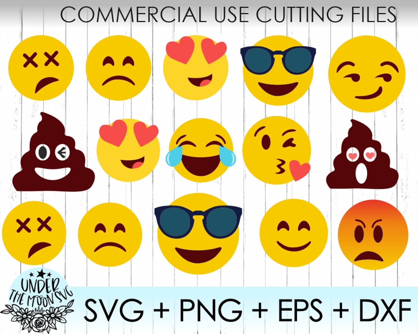 Emoji SVG Collection Emoji DXF Emoji Clipart Svg Files | Etsy