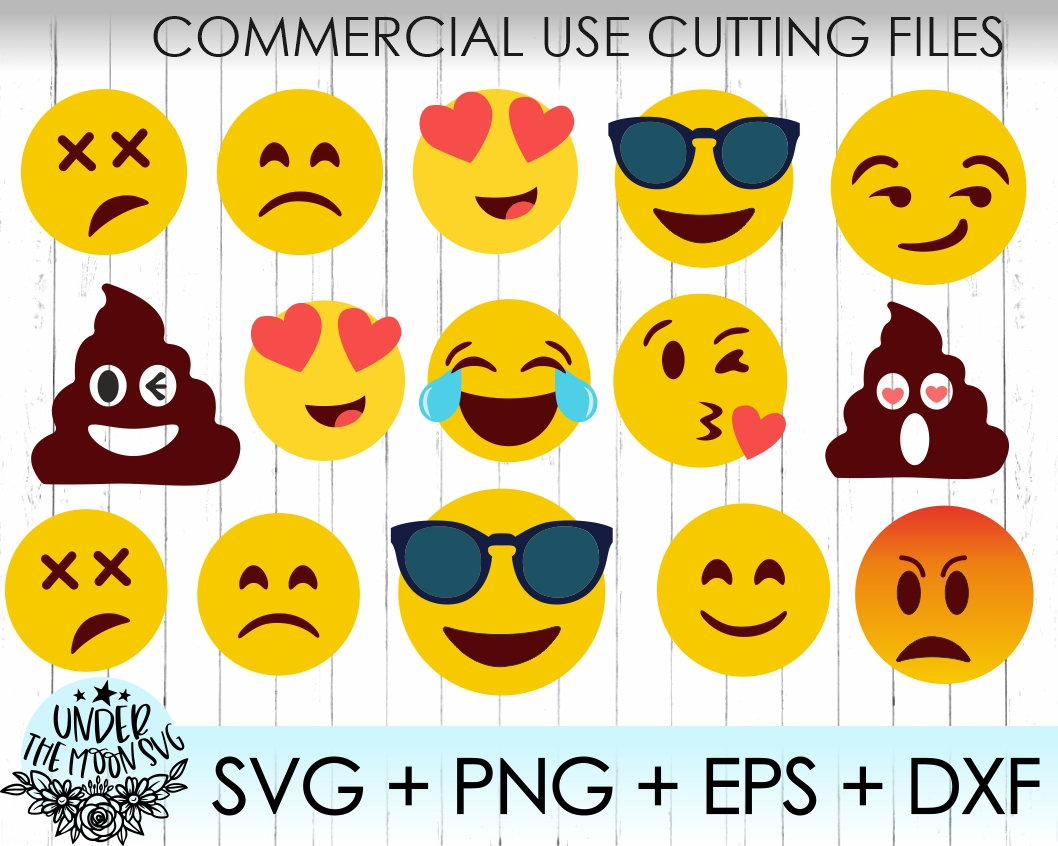 Emoji SVG Collection Emoji DXF Emoji Clipart Svg Files | Etsy