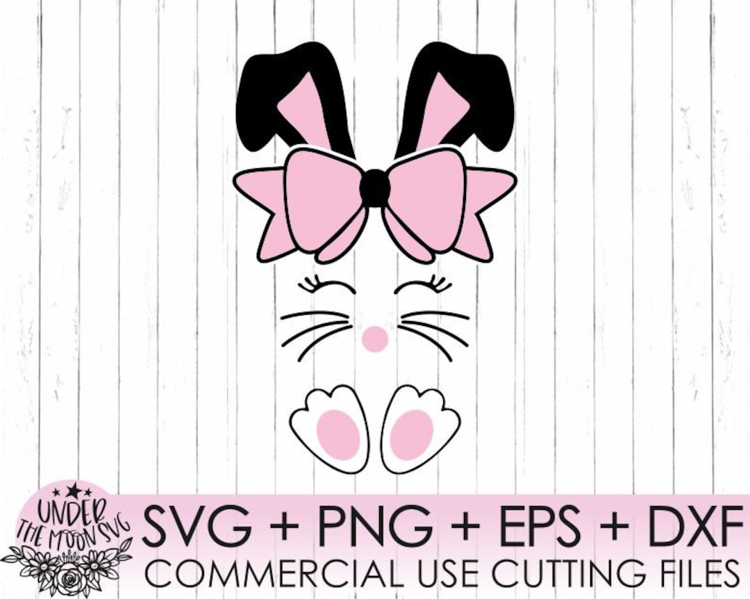 Bunny Svg, Easter Svg, Cute Bunny Face Svg, Dxf, Eps, Girl Bunny With ...