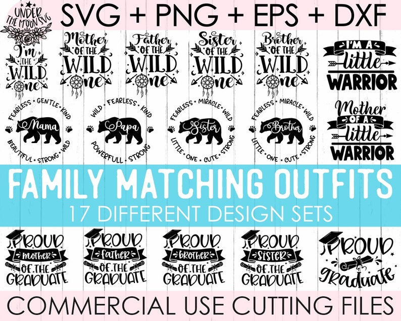 Family Matching Outfits Svg Bundle, Family Svg, Matching Svg, Mother ...