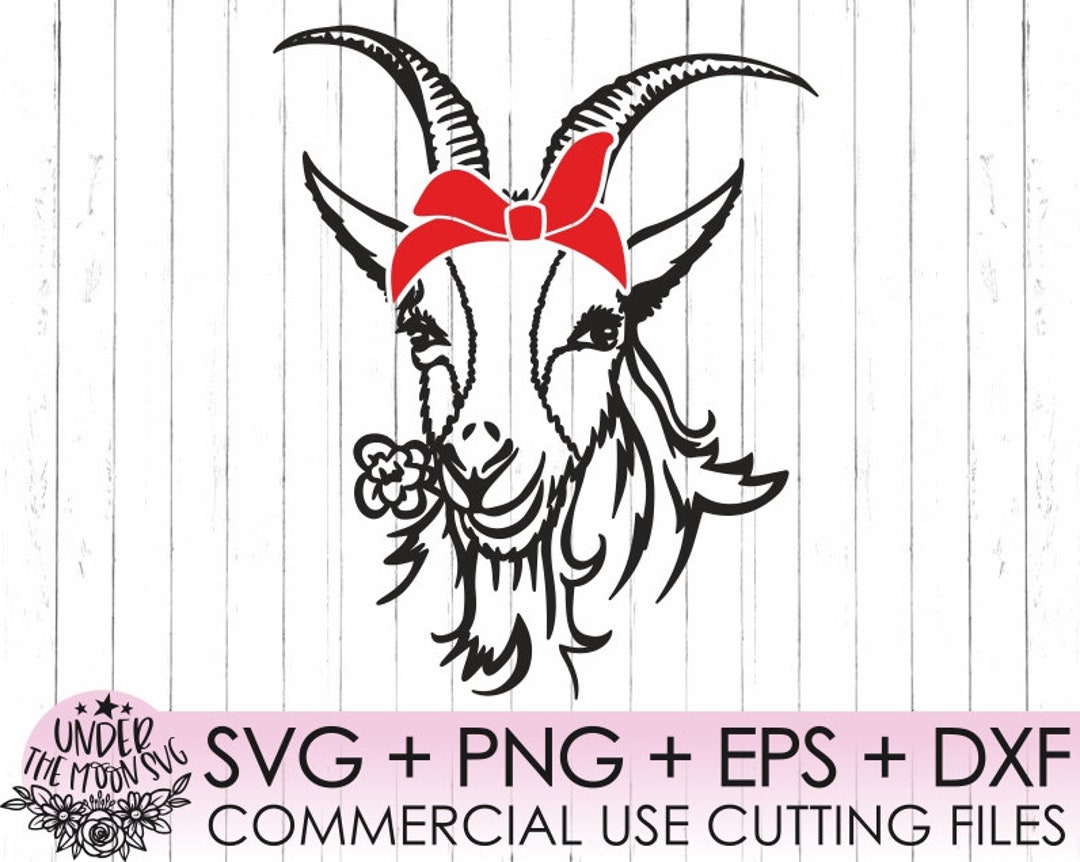 Goat With Bandana Svg / Face SVG File / SVG File Cutting Template ...