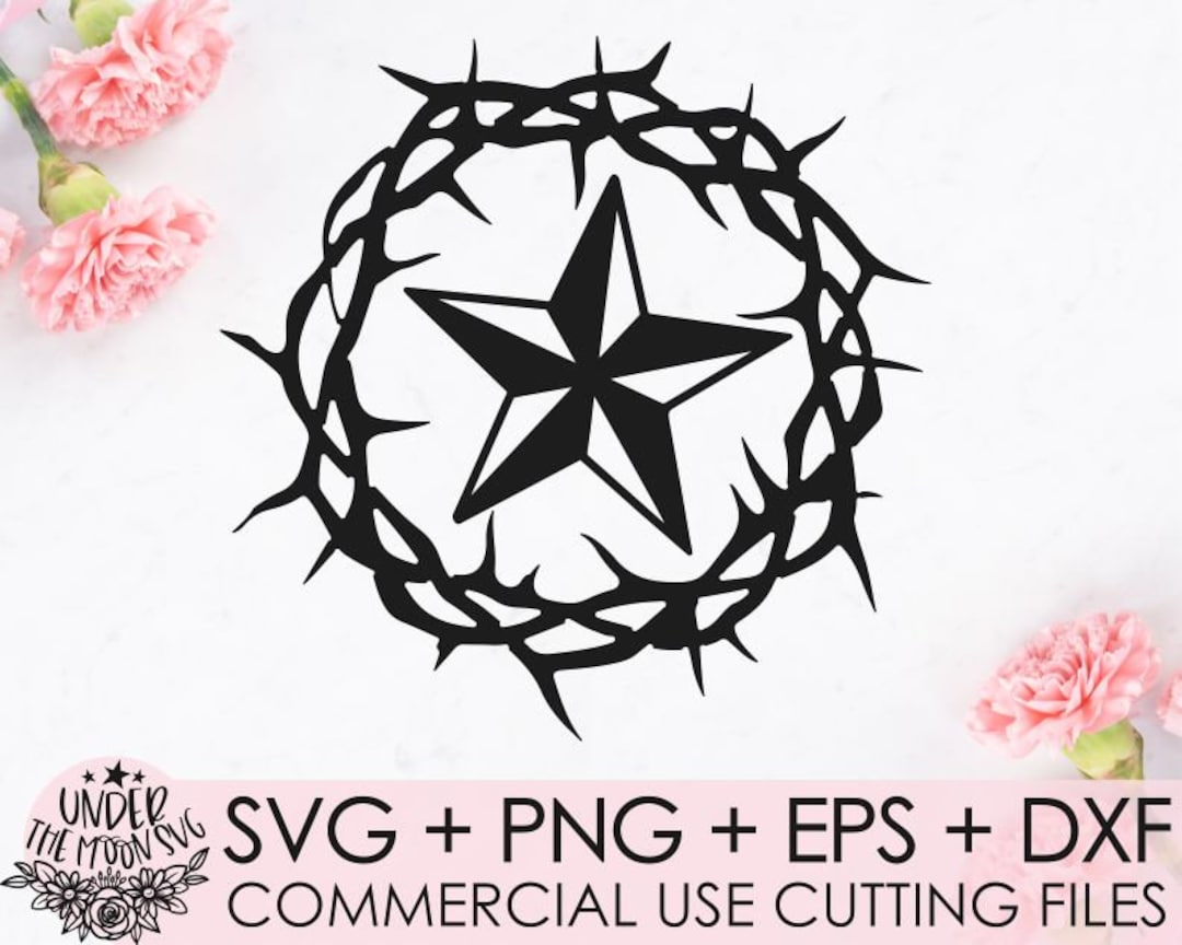 Barbed Wire Barn Star SVG File,farm SVG File,farmhouse SVG/ Vector Clip ...