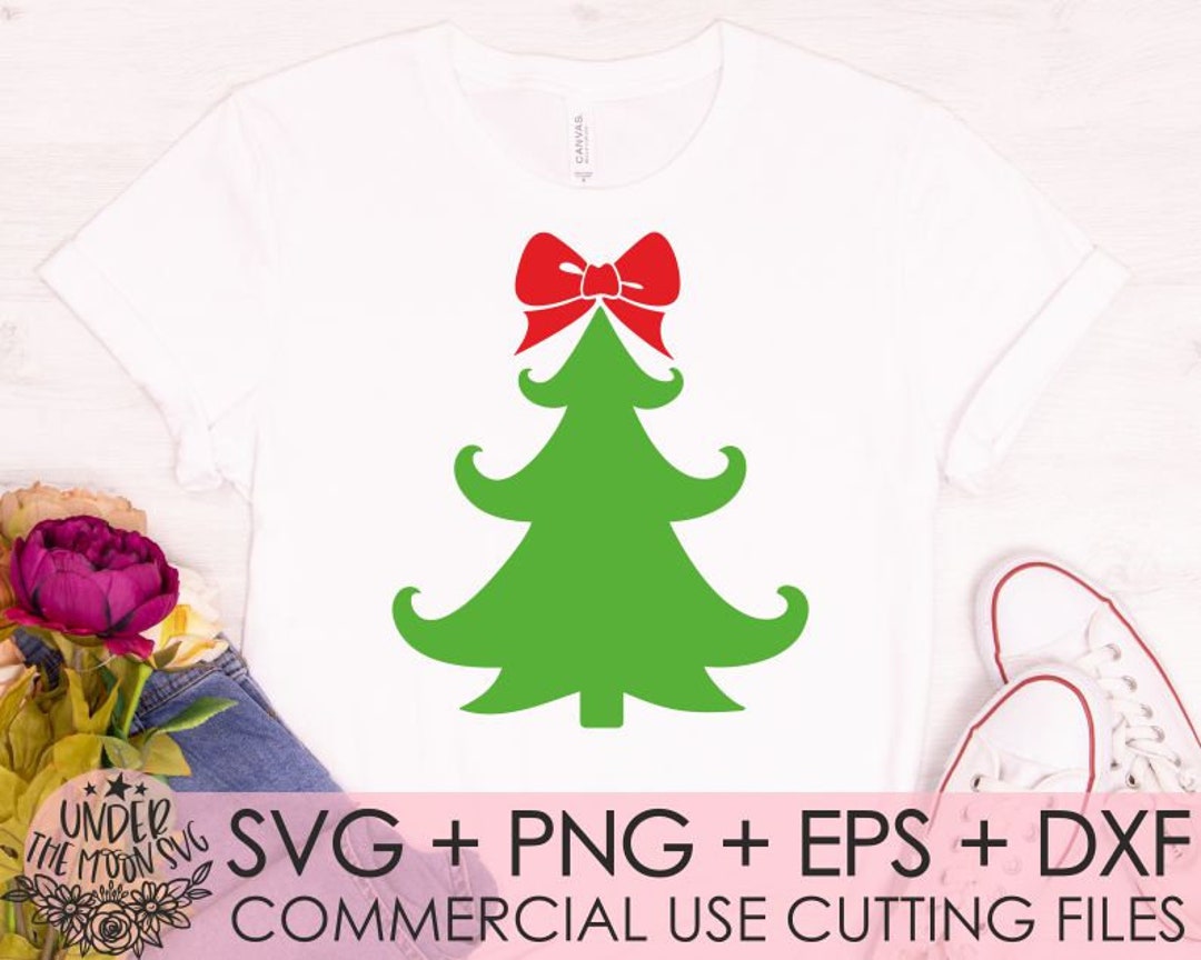 Christmas Tree With Bow SVG / Christmas Tree Monogram / SVG Instant ...