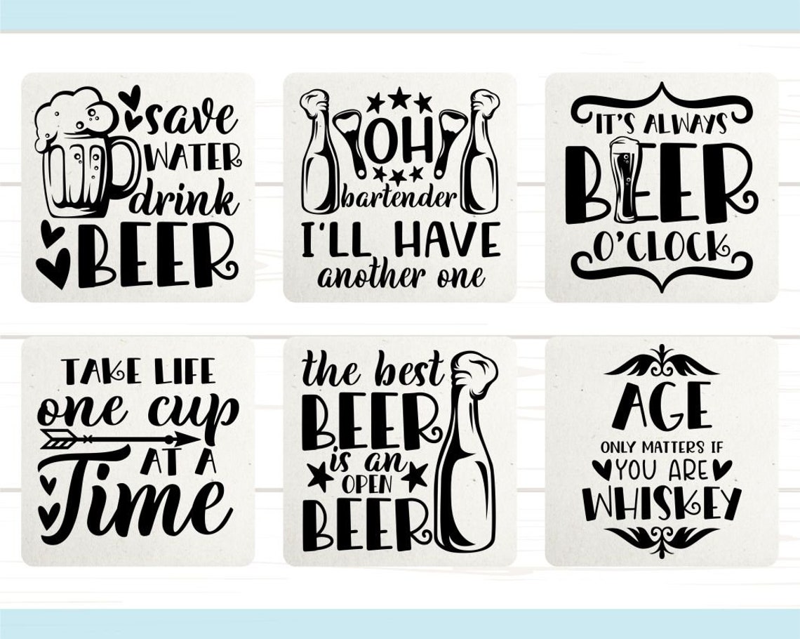 Coaster Svg BundleWine Saying SvgCoffee Coaster SvgDrink | Etsy