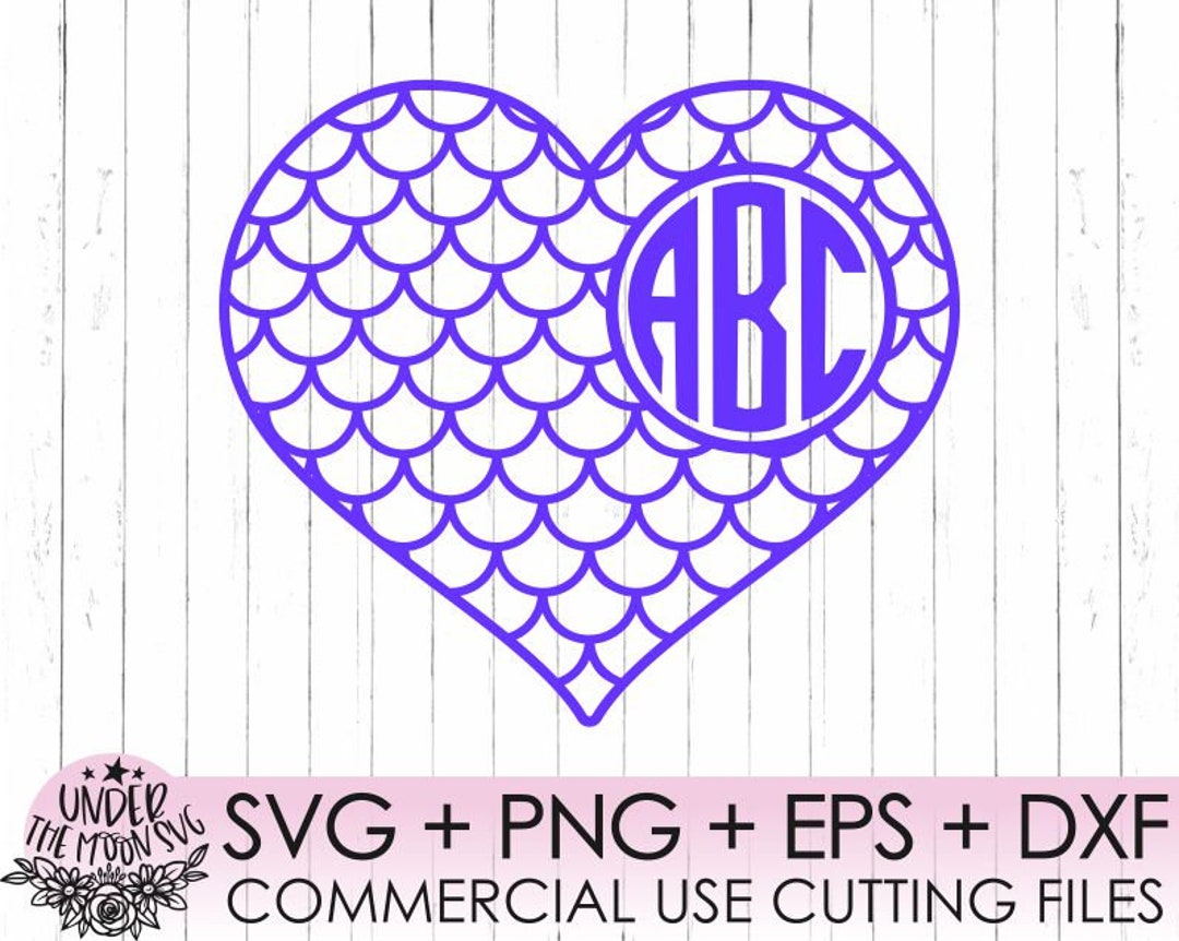 Mermaid SVG / Mermaid Heart SVG / Mermaid Monogram Svg / Mermaid Shell ...