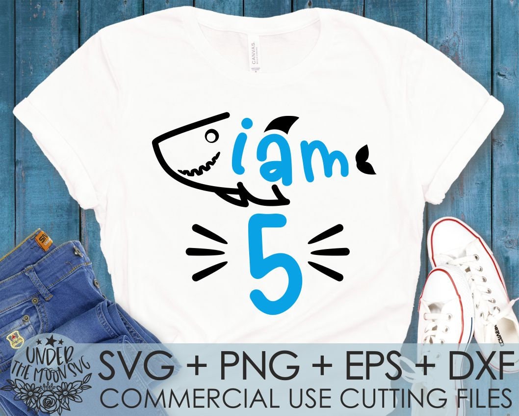 Shark 5 Th Birthday Svg, Second Birthday Svg, Boy Birthday Shark Svg ...