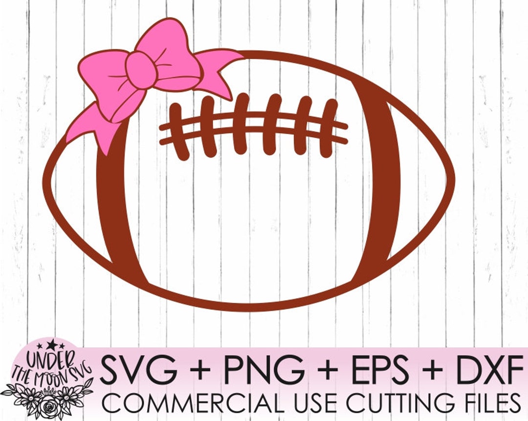 Football Monogram SVG With Bow, Football Svg, SVG Files, Sports Svg ...