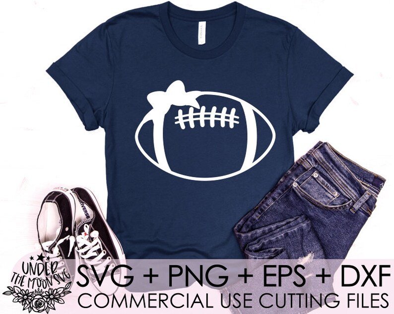 Football Monogram SVG With Bow, Football Svg, SVG Files, Sports Svg ...
