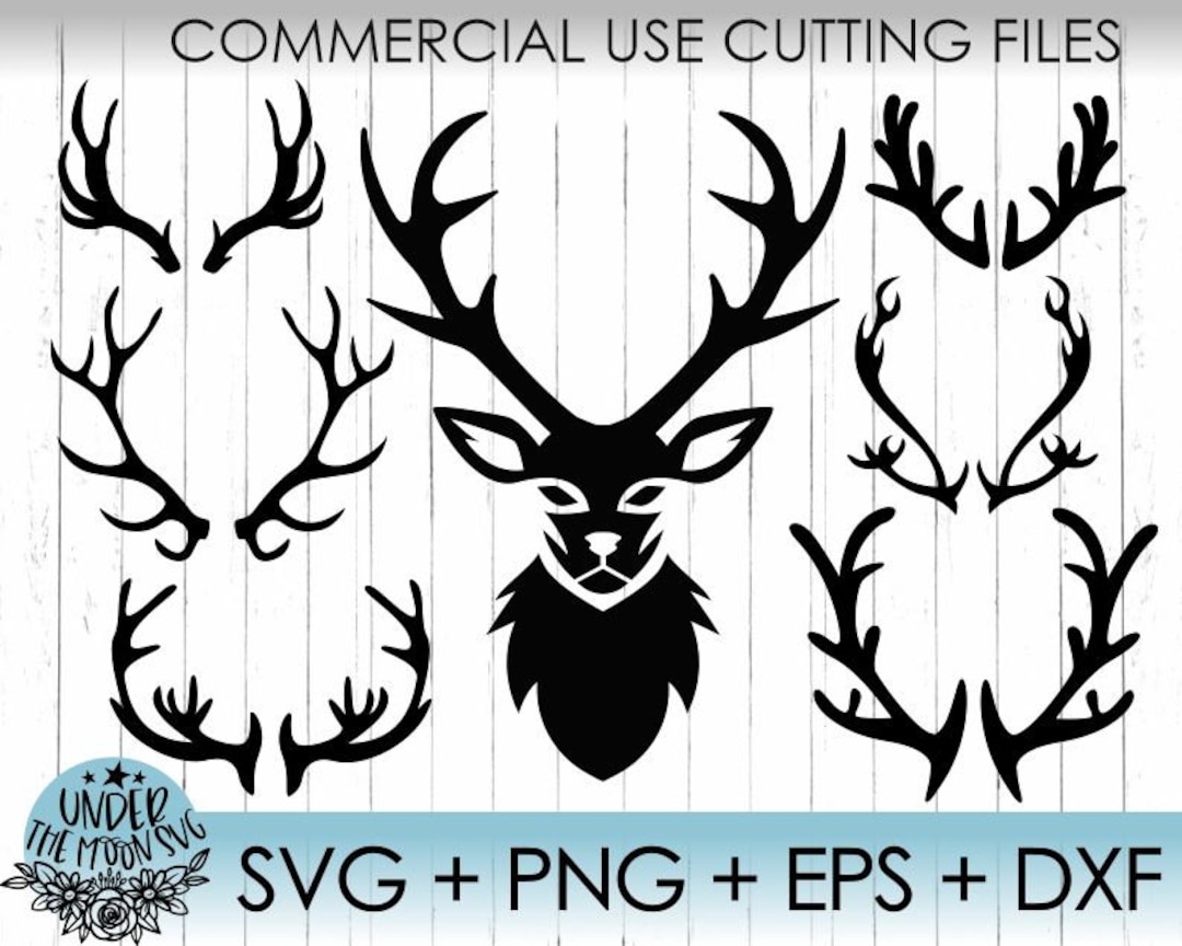 Deer Antler SVG Collection Deer Horn DXF Antler Clipart SVG Files for ...