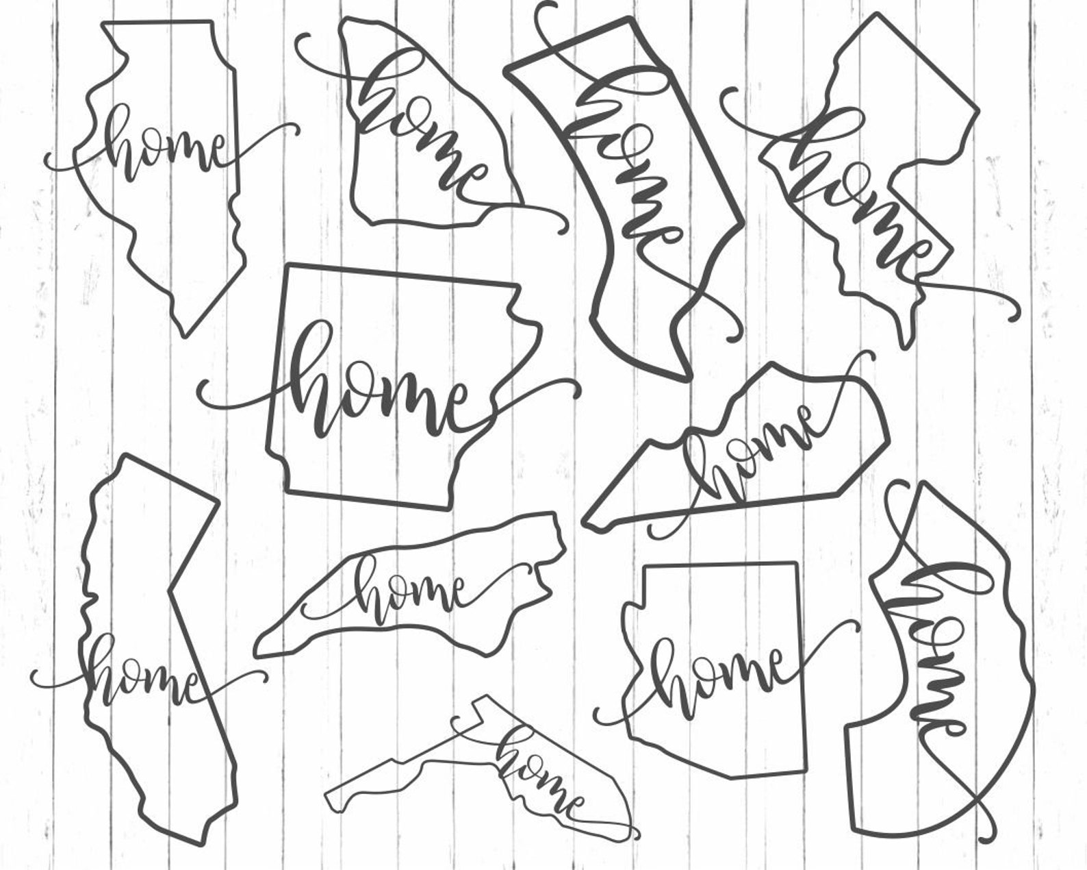 All 50 States Outline Svg Bundleall 50 States Outline - Etsy Canada