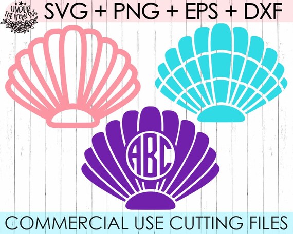 Mermaid Shell Monogram SVG / Mermaid SVG / Mermaid Clam Svg / | Etsy UK