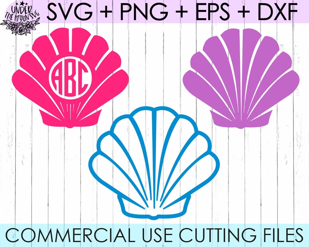Mermaid Shell Monogram SVG / Mermaid SVG / Mermaid Clam Svg / Summer ...