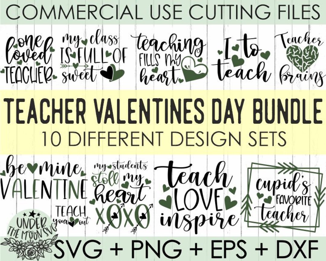 Teacher Valentine’s Day Svg,valentines Day Svg, Teacher SVG Bundle ...