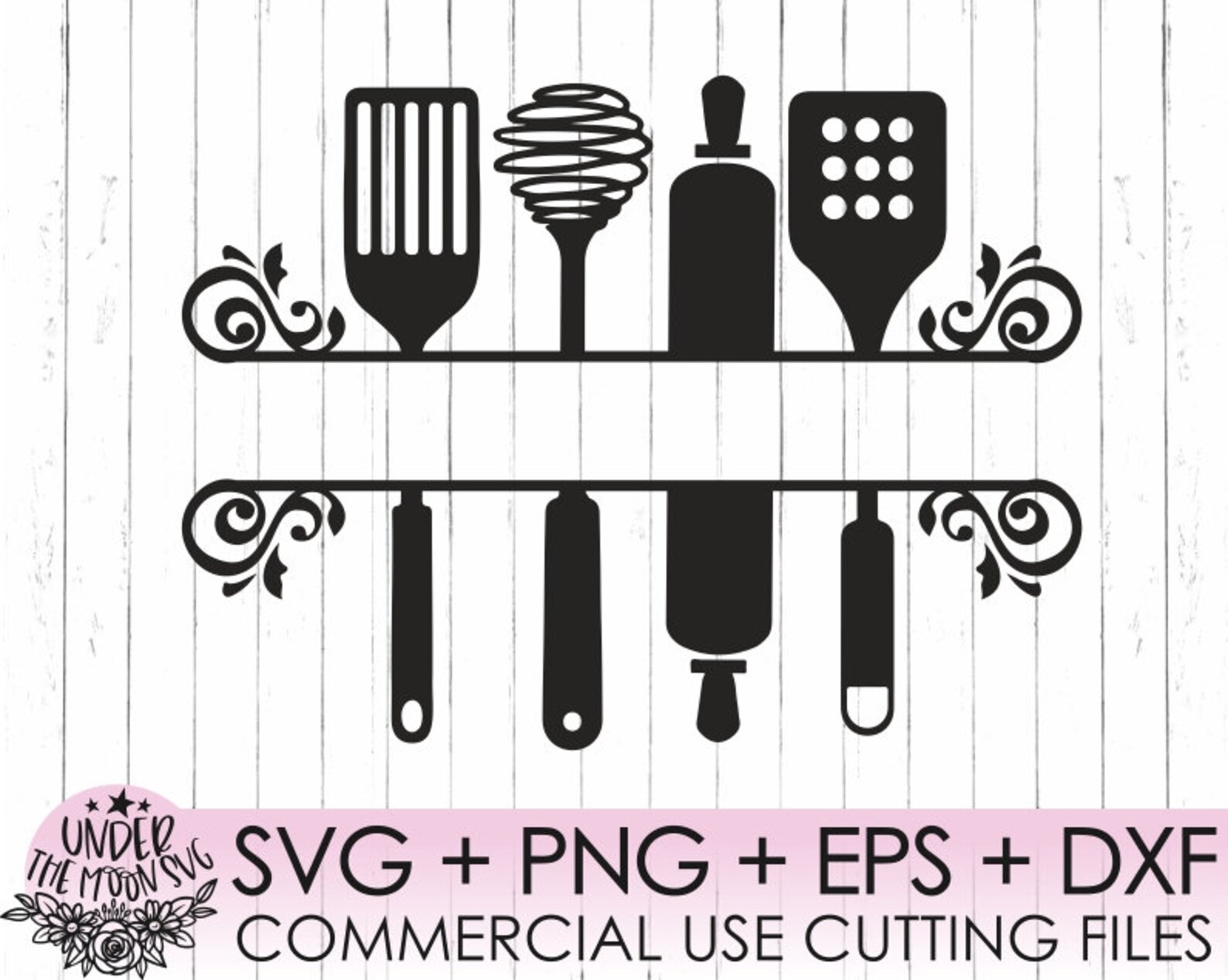 Kitchen Split Frame SVG / Kitchen Monogram Svg / Flourish | Etsy