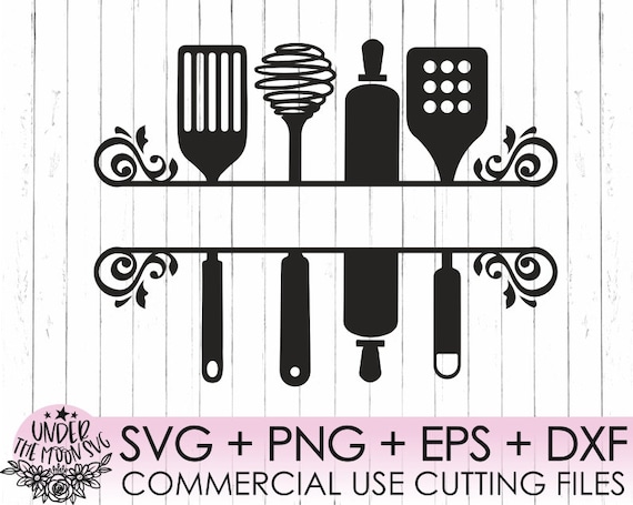 Kitchen Split Frame SVG / Kitchen Monogram Svg / Flourish | Etsy