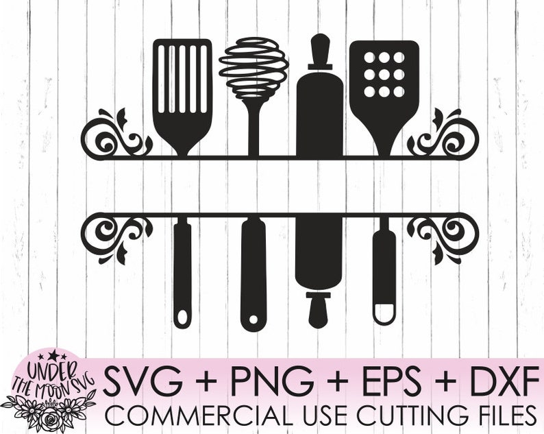 Kitchen Split Frame SVG / Kitchen Monogram Svg / Flourish | Etsy