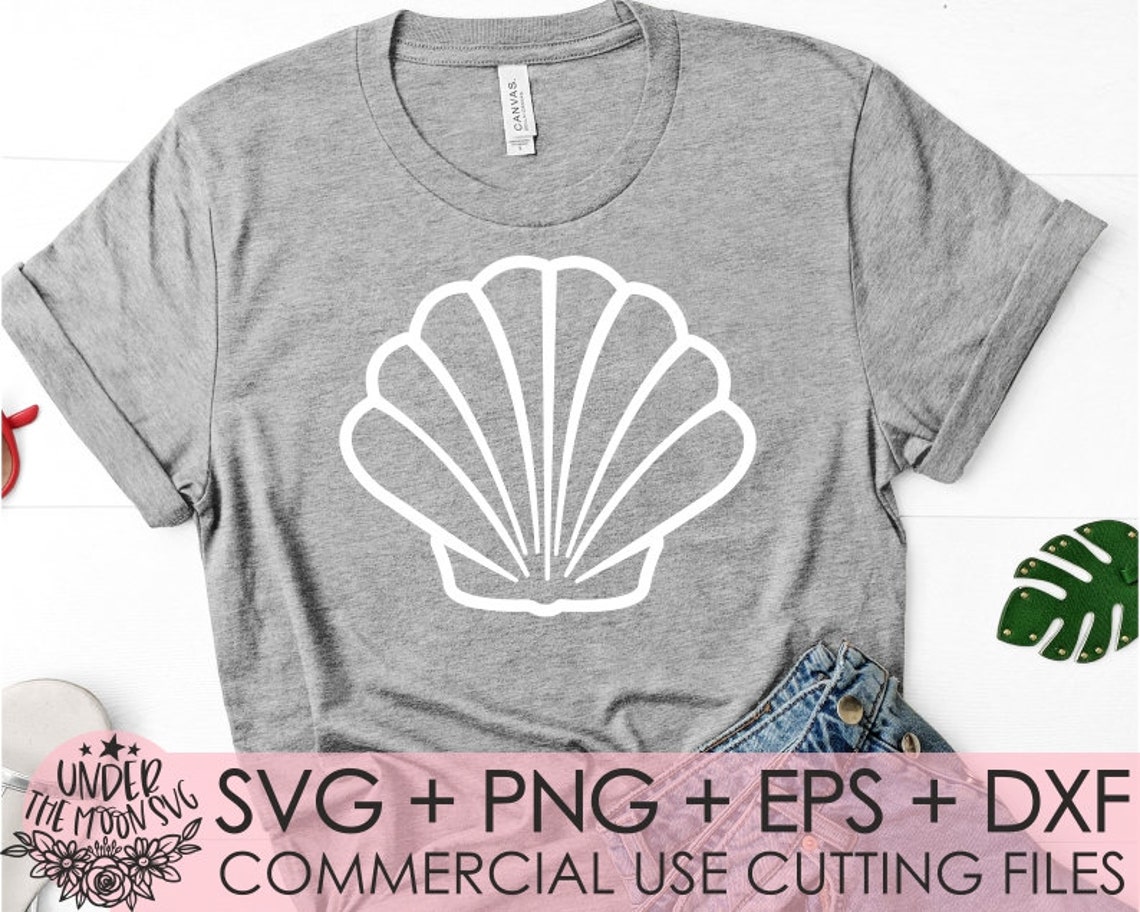 Mermaid Shell Monogram SVG / Mermaid SVG / Mermaid Clam Svg / Summer ...
