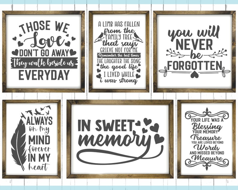 Big Memorial Svg Bundle35 Memorial Quotes Svgcardinal | Etsy