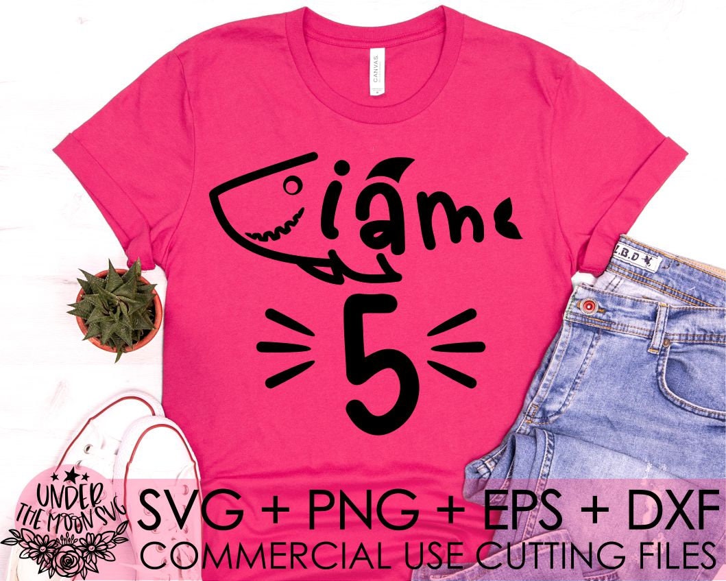 Shark 5 Th Birthday Svg Second Birthday Svg Boy Birthday - Etsy