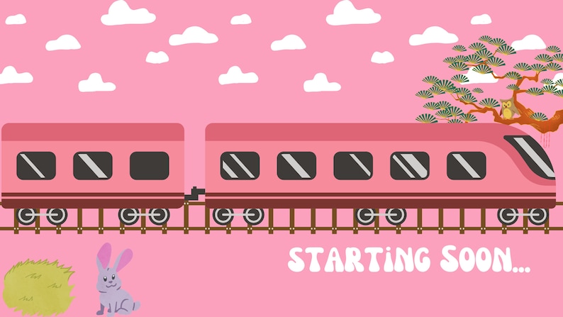 Animated Pink Train Cloud Stream Overlay Screen Animated - Etsy UK