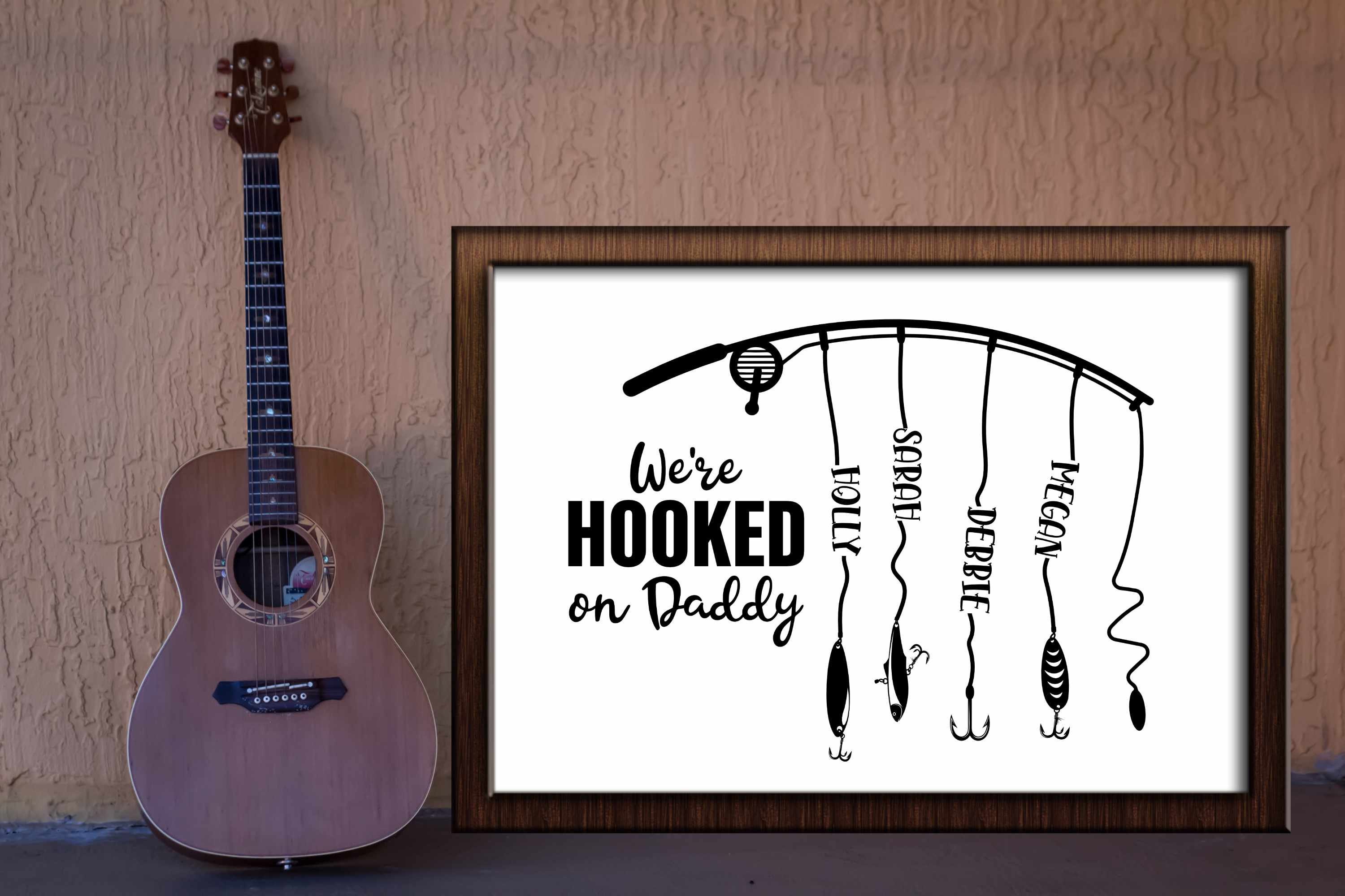 Fishing Pole SVG, We're Hooked on Daddy, Father's Day, Fishing Dad ...