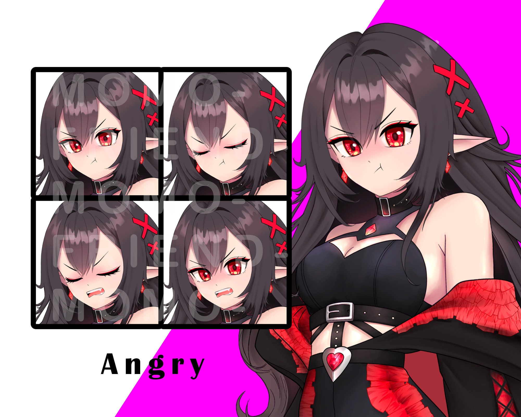 PNGTUBER - Cute Vampire Girl - Vtuber Model With 5 Expressions ...