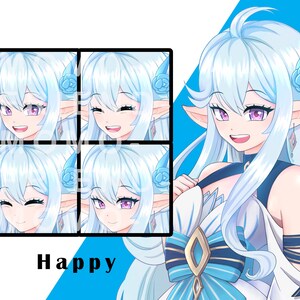 PNGTUBER - Kawaii ELF Girl - Vtuber Model With 5 Expressions - Premade ...