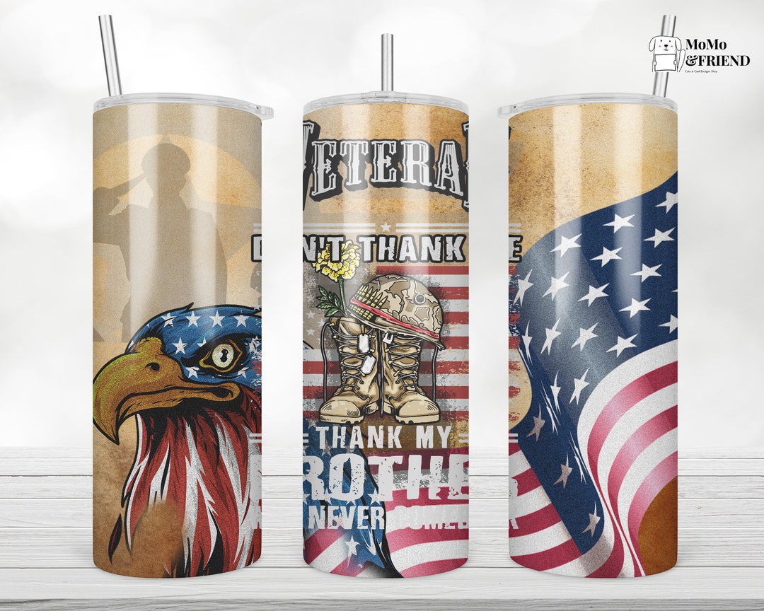 American Veteran Sublimation Skinny Tumbler Design, Army Tumbler ...