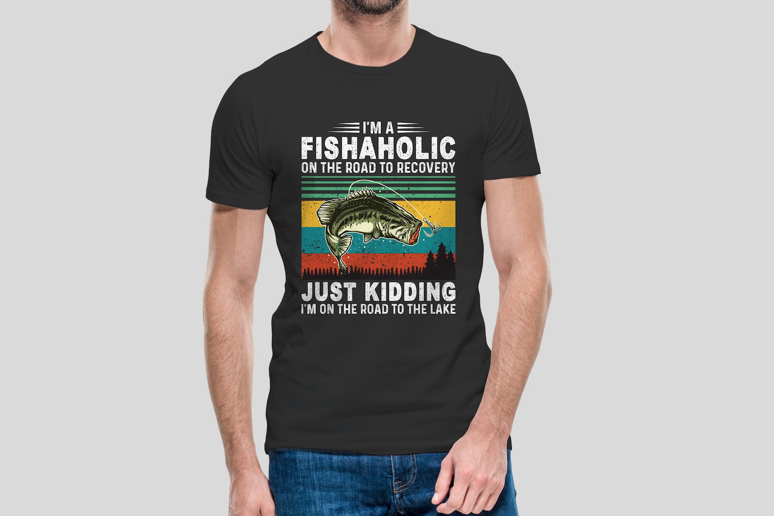 I'm a Fishaholic on the Road to Recovery PNG, Retro PNG, File for ...