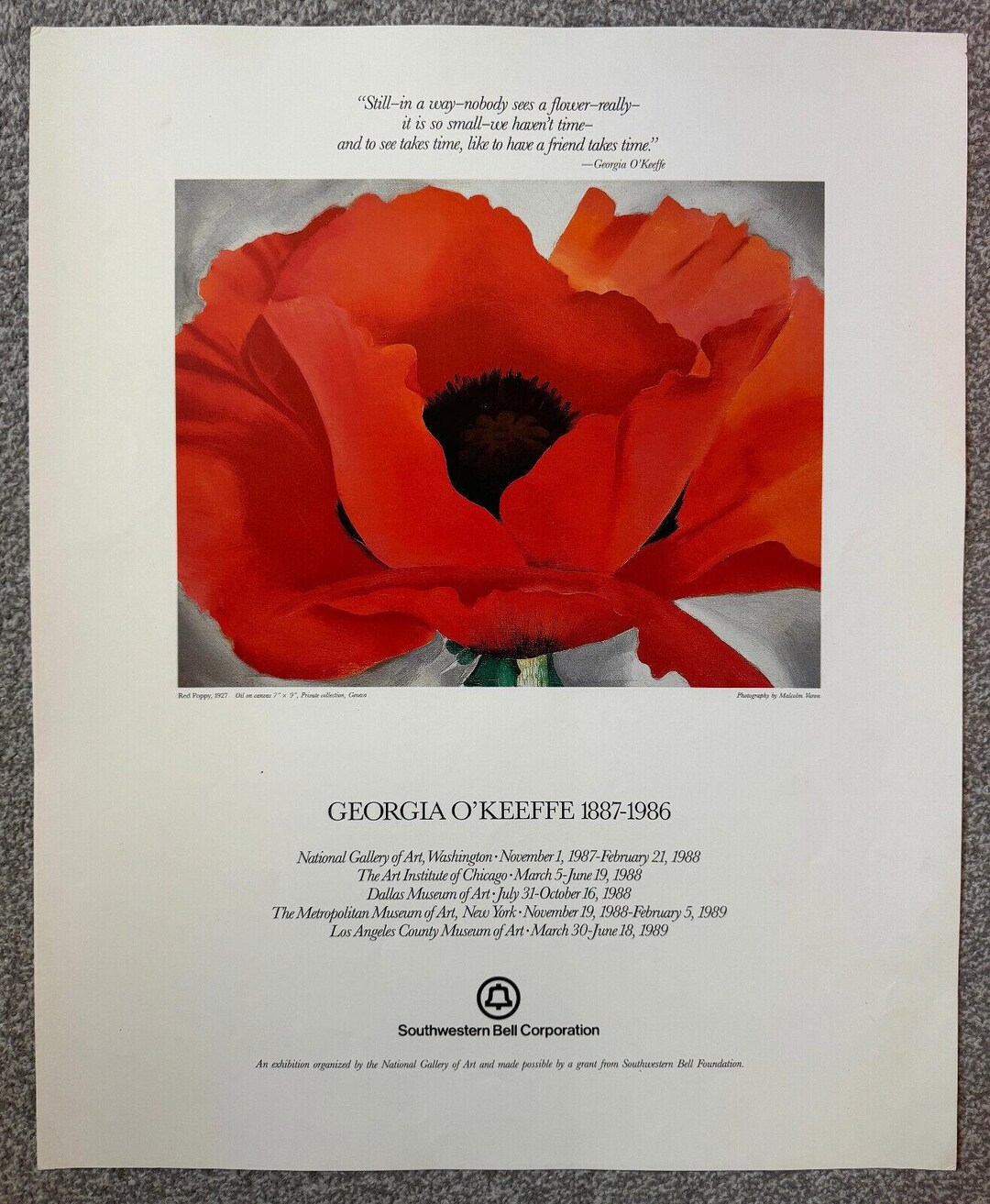 Georgia O'keeffe 'red Poppy' 1987/88/98 American Art Exhibition Poster ...