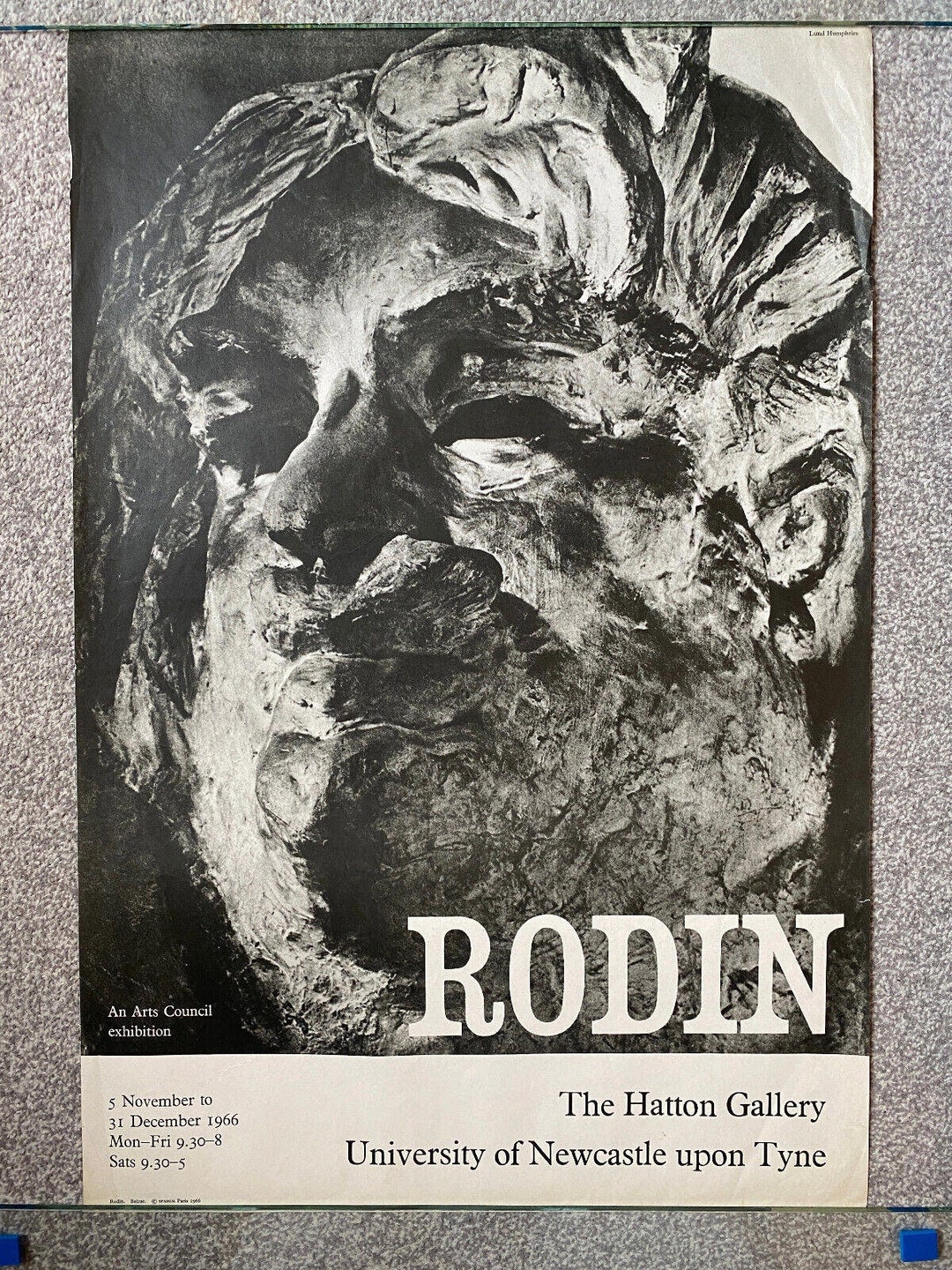 Original 1966 Auguste Rodin Sculpture Art Exhibition Poster - Hatton ...