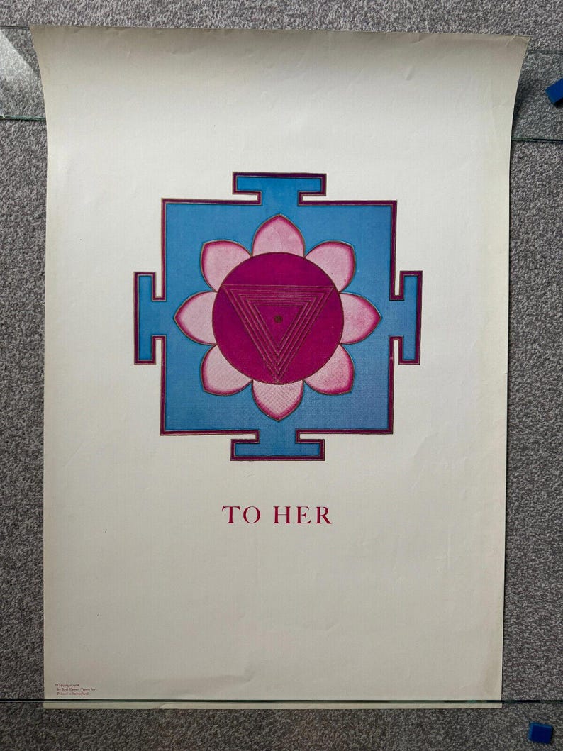1968 Tantra Art Poster/print 'to Her' Kali Yanta Healing Spiritual/yoga ...