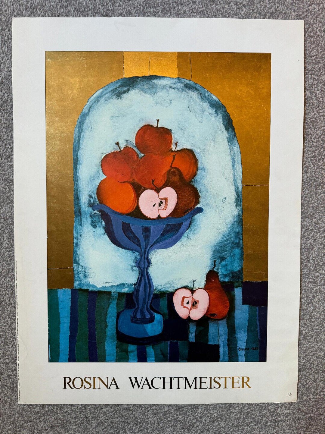 1986 Rosina Wachtmeister Fruttiera Color Cobalto Gold Foil Art Print by ...